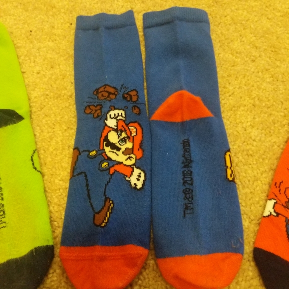 Nintendo | Accessories | 3 Pairs Of Kids Mario Nintendo Socks | Poshmark
